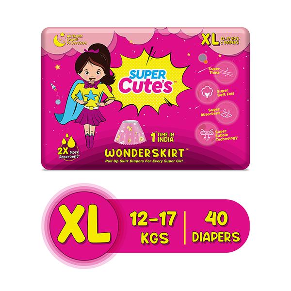 Super Cute's WonderSkirt Pull-up Skirt Diaper - (XL) (12 - 17 kg) (Pack ...