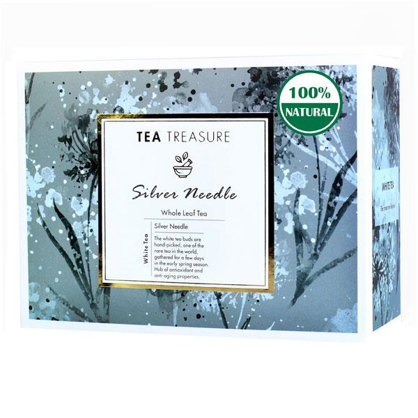 Buy Tea Treasure Whole Leaf White Tea Bag - Silver Needle 18's Online ...
