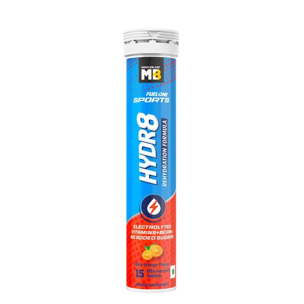 MuscleBlaze Fuel One Sports Hydr8 Effervescent Tablet - Zesty Orange 15 ...