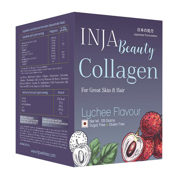 Buy INJA Beauty Collagen Powder - Lychee Flavour 125 gm Online at Best ...
