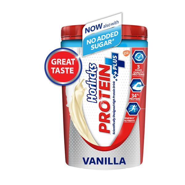 Horlicks Protein Plus No Added Sugar Powder - Vanilla Flavour 400 gm ...