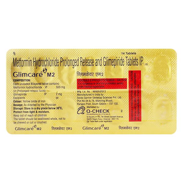 GLIMCARE M 2mg Tablet 14's