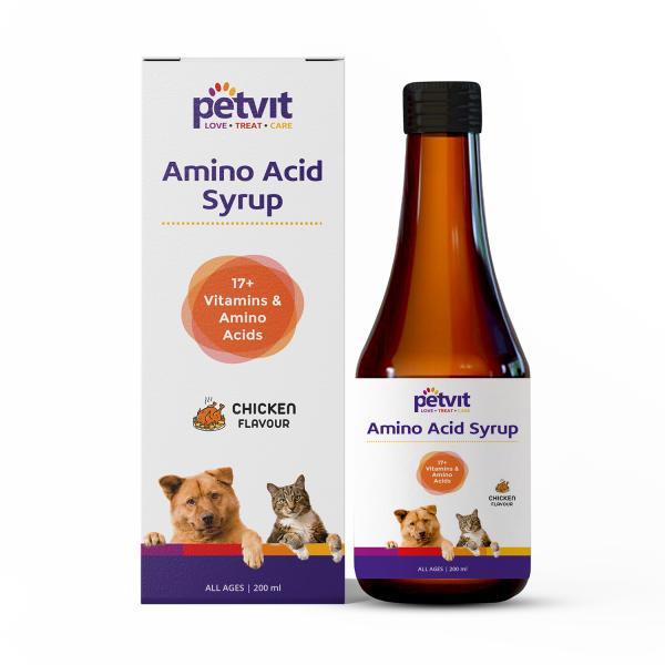 Petvit Amino Acid Syrup - All Ages Breed Dogs & Cats 200 ml Online at ...