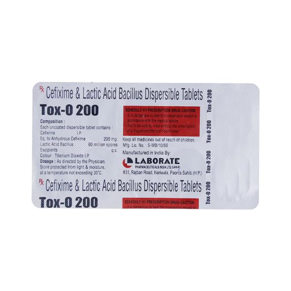 TOX O 200 Dispersible Tablet 10's Price, Uses, Side effects ...