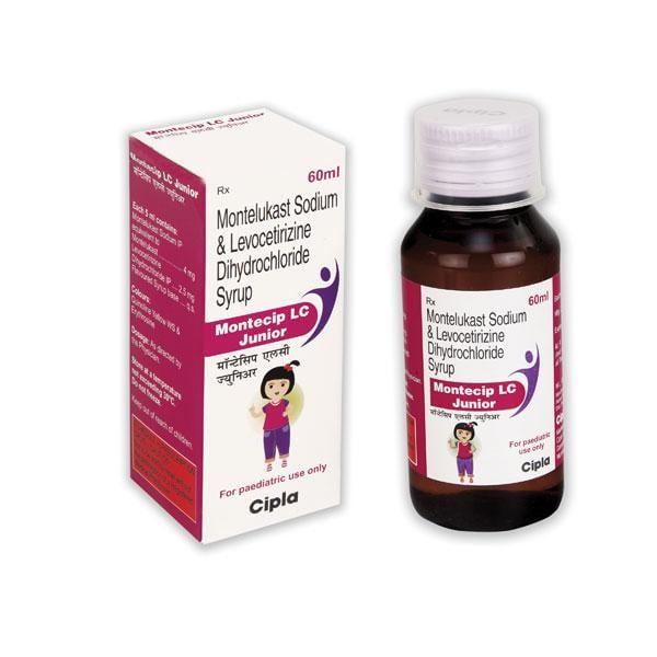 Buy MONTECIP LC JUNIOR Syrup 60ml Online at Upto 25% OFF | Netmeds