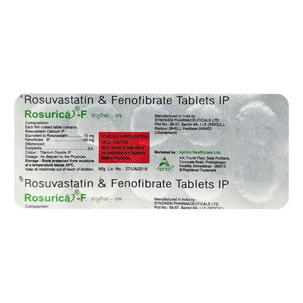 ROSURICA F 10/160mg Tablet 10's : Uses, Side Effects, Price | Netmeds