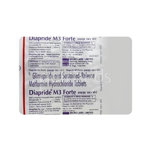 Diapride M3 Forte Tablet 10'S
