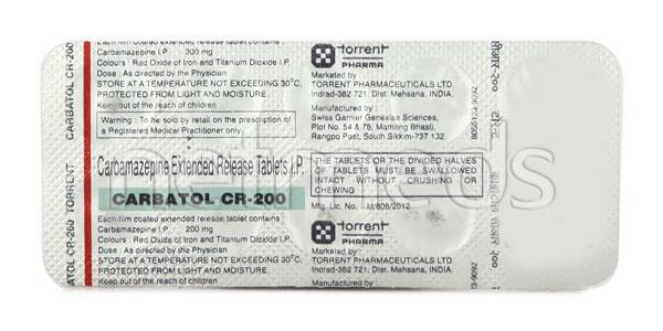 Carbatol CR 200mg Tablet 10'S : Uses, Side Effects, Price | Netmeds