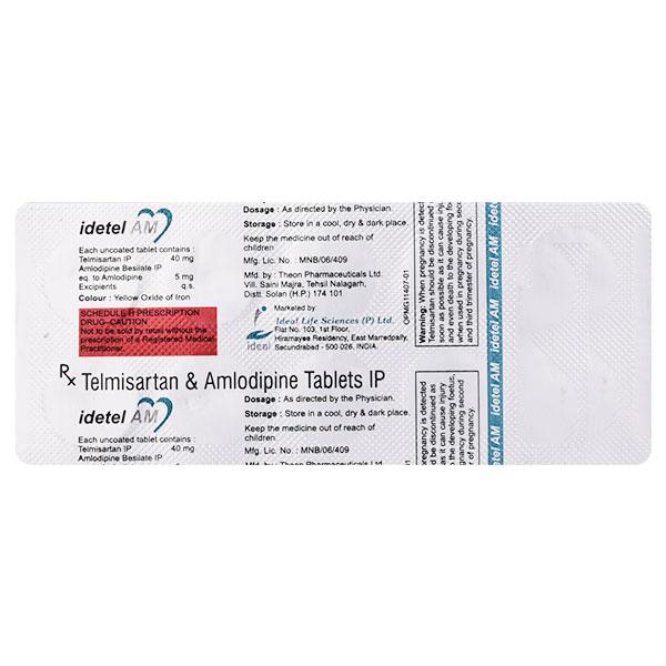 IDETEL AM 40mg Tablet 10's : Price, Uses, Side Effects | Netmeds