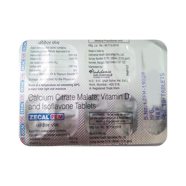 Zecal Fem Tablet 10'S Price, Uses, Side effects, Substitutes | Netmeds