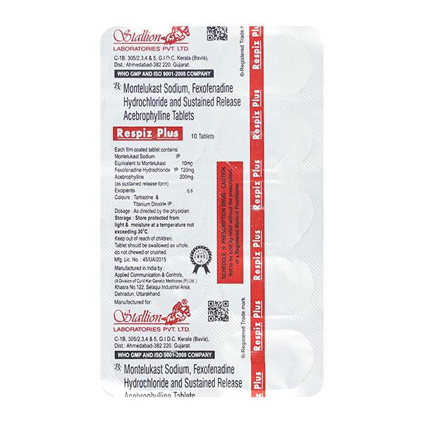 Buy RESPIZ PLUS Tablet 10's Online at Upto 25% OFF | Netmeds