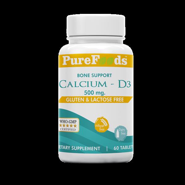 Buy PureFoods 500 mg Calcium + D3 Tablet 60's Online at Discounted ...