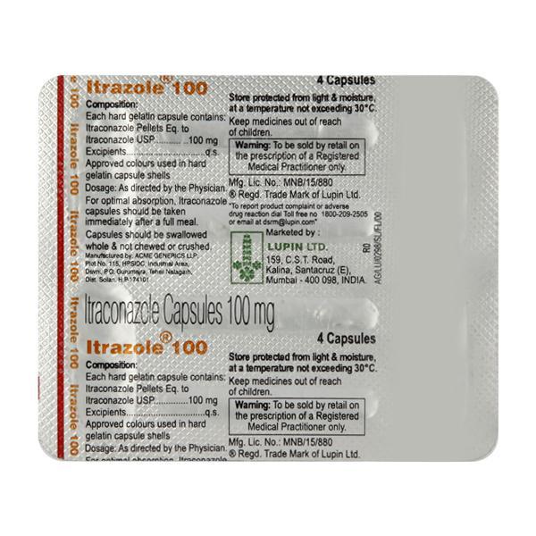 Itrazole 100mg Capsule 4'S