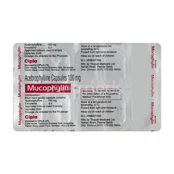 Mucophylin 100mg Capsule 10'S : Uses, Side Effects, Price | Netmeds