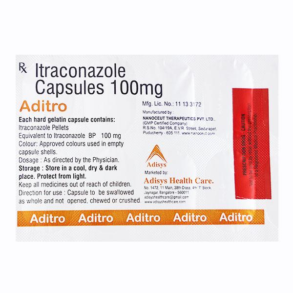ADITRO 100mg Capsule 10's Price, Uses, Side effects, Substitutes | Netmeds