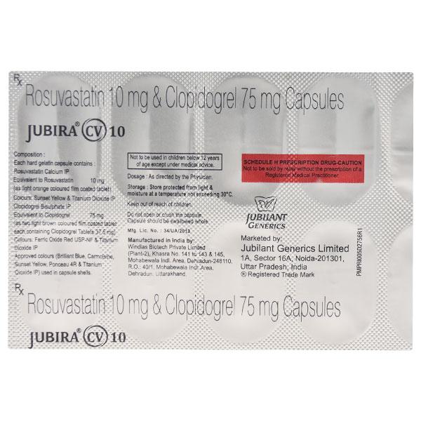 JUBIRA CV 10mg Capsule 10's : Uses, Side Effects, Price | Netmeds