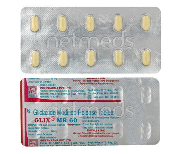 Glix MR 60mg Tablet 10'S : Uses, Side Effects, Price | Netmeds