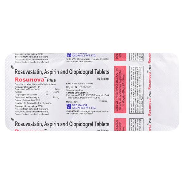 Buy ROSUNOVA PLUS Tablet 10's Online at Upto 25% OFF | Netmeds