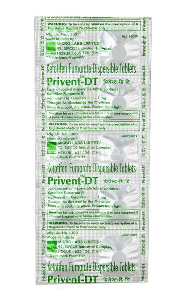 Privent DT Tablet 10'S Price, Uses, Side effects, Substitutes | Netmeds