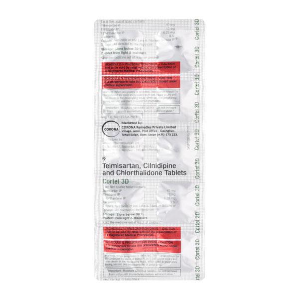 CORTEL 3D Tablet 10's : Price, Uses, Side Effects | Netmeds