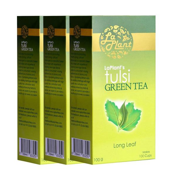 Buy LaPlant Green Tea Long Leaf - Tulsi (Pack of 3 x 100 gm) Online at Discounted Price | Netmeds