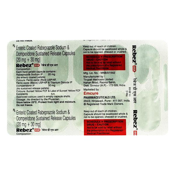 Rebez DSR 30/20mg Capsule 10'S : Uses, Side Effects, Price | Netmeds