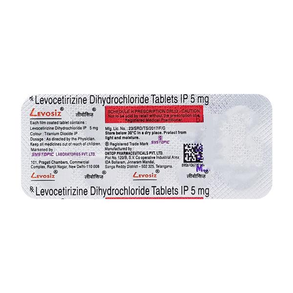 Buy Levosiz 5mg Tablet 10'S Online at Upto 25% OFF | Netmeds