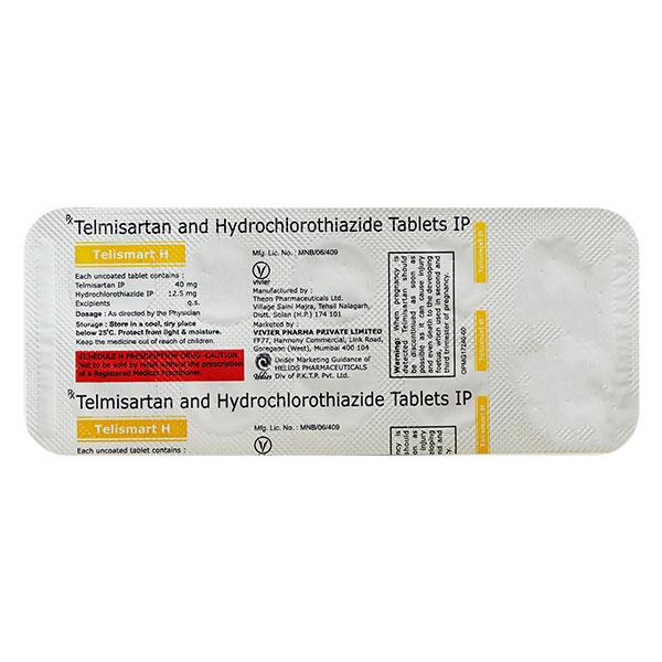 Buy TELISMART H Tablet 10's Online at Upto 25% OFF | Netmeds