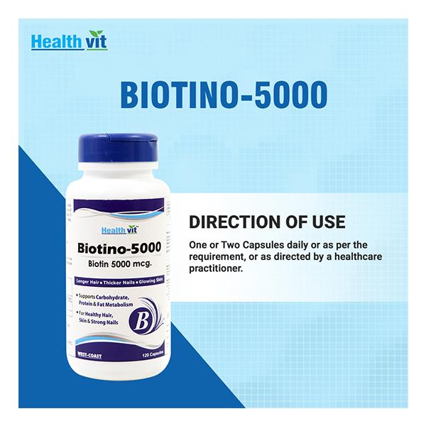 Healthvit Biotino 5000 CAPSULE 120's Online at Best Price - General Health