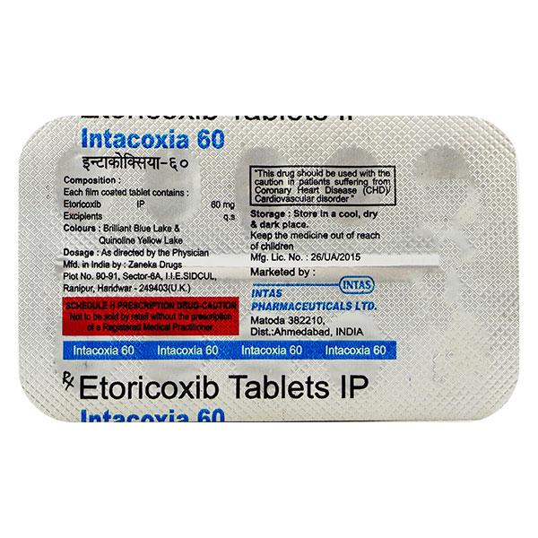 Buy Intacoxia 60mg Tablet 10'S Online at Upto 25% OFF | Netmeds