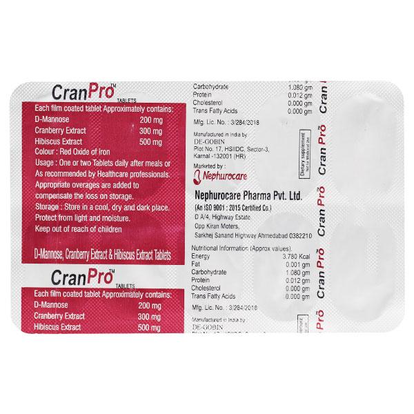 CRANPRO Tablet 10's - Buy Medicines online at Best Price from Netmeds.com