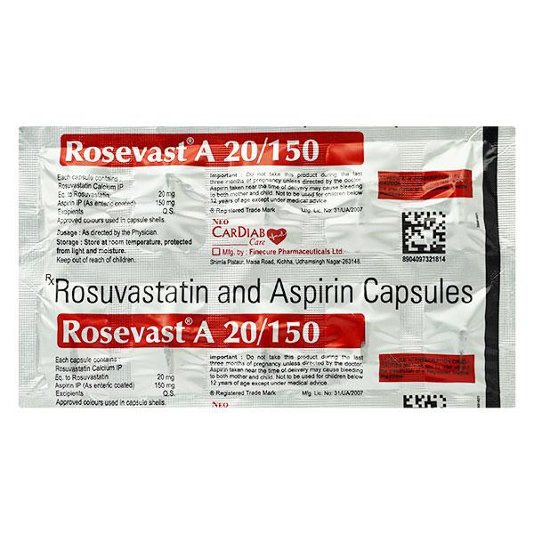 ROSEVAST A 20/150 Capsule 10's Price, Uses, Side effects, Substitutes ...