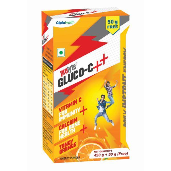 Prolyte Gluco-C++ Energy Powder - Tangy Orange (450 gm + 50 gm Free) 1 ...