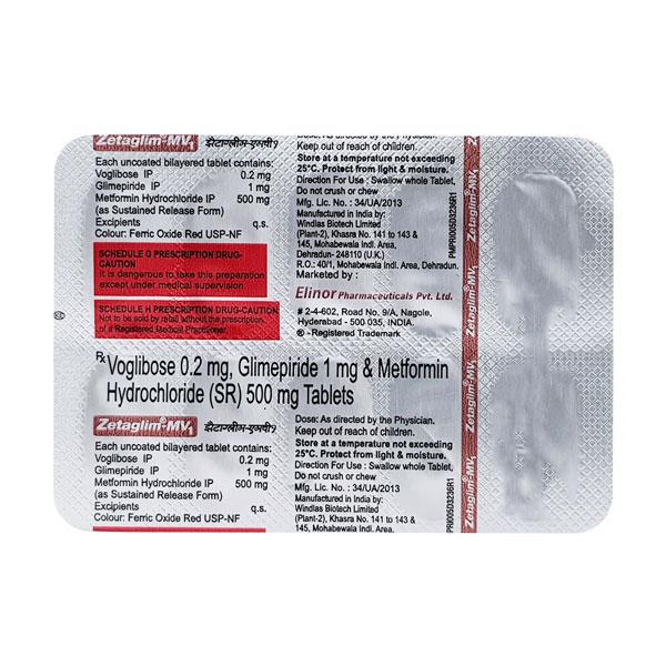 ZETAGLIM MV 1mg Tablet 10's