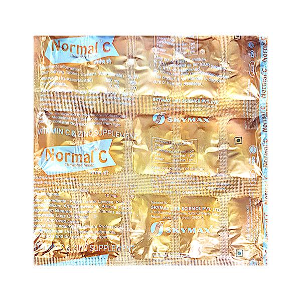 NORMAL C Chewable Tablet 15's Price, Uses, Side effects, Substitutes ...