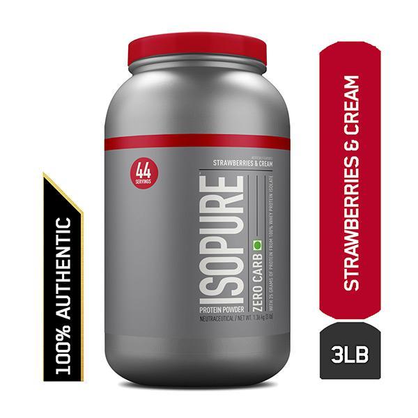 Isopure Zero Carb 100% Whey Protein Isolate Powder - Strawberries ...