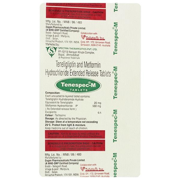 TENESPEC M Tablet 10's Price, Uses, Side effects, Substitutes | Netmeds