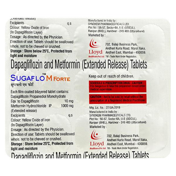 SUGAFLO M FORTE Tablet 15's : Price, Uses, Side Effects | Netmeds