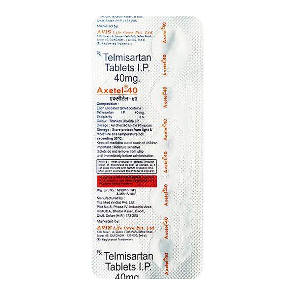 AXETEL 40 Tablet 10's Price, Uses, Side effects, Substitutes | Netmeds