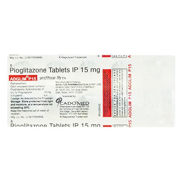 ADGLIM P 15mg Tablet 10's : Price, Uses, Side Effects | Netmeds