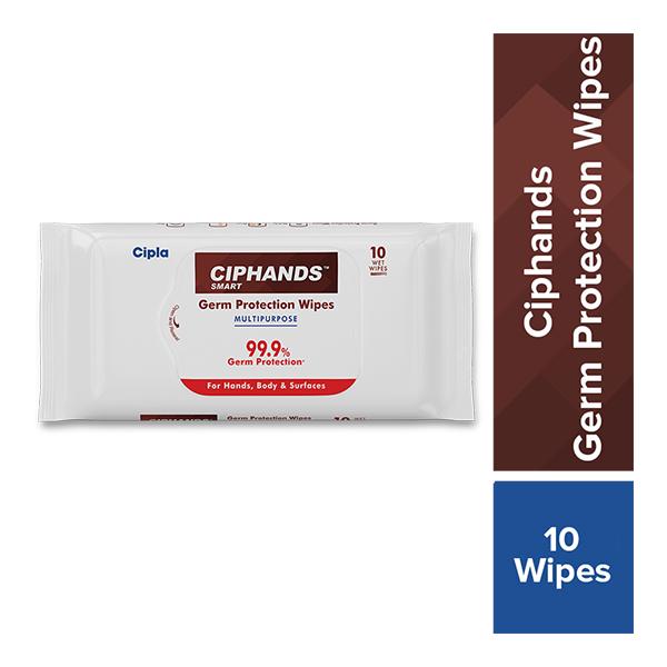 Buy Ciphands Smart Germ Protection Wipes 10's Online at Discounted ...