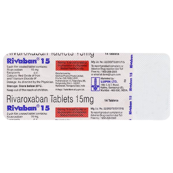 Buy RIVABAN 15 Tablet 14's Online at Upto 25% OFF | Netmeds