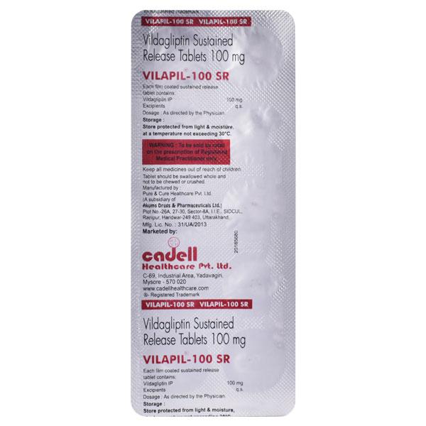 Buy VILAPIL 100 SR Tablet 10's Online at Upto 25% OFF | Netmeds