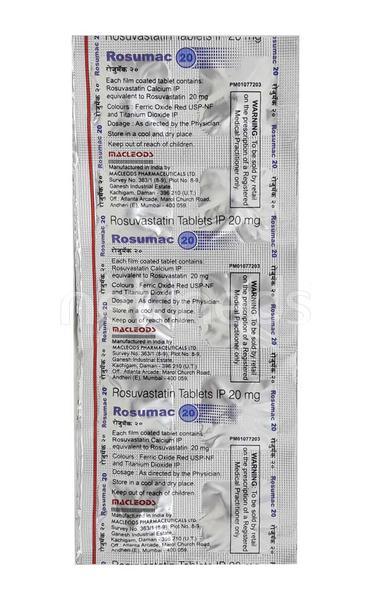 Rosumac 20mg Tablet 10'S Price, Uses, Side effects, Substitutes | Netmeds