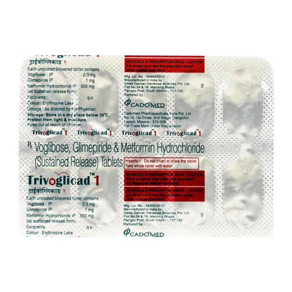 Trivoglicad 1mg Tablet 10'S : Price, Uses, Side Effects | Netmeds