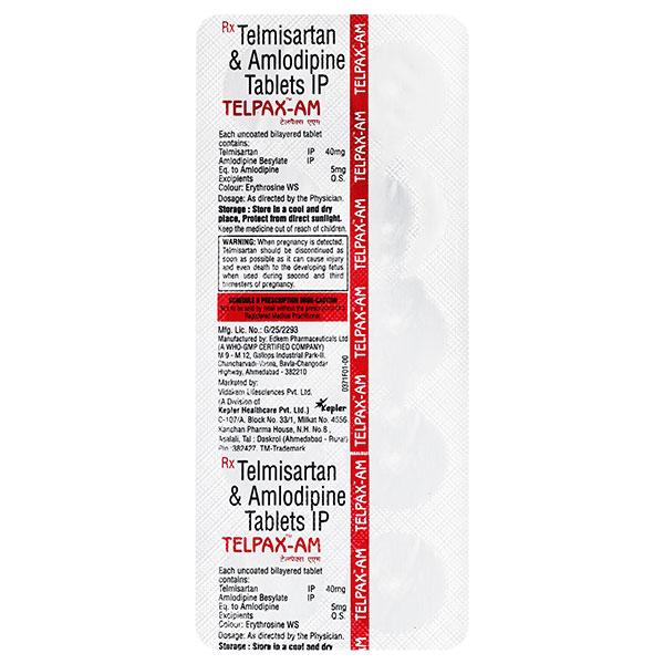 TELPAX AM 40mg Tablet 10's : Price, Uses, Side Effects | Netmeds