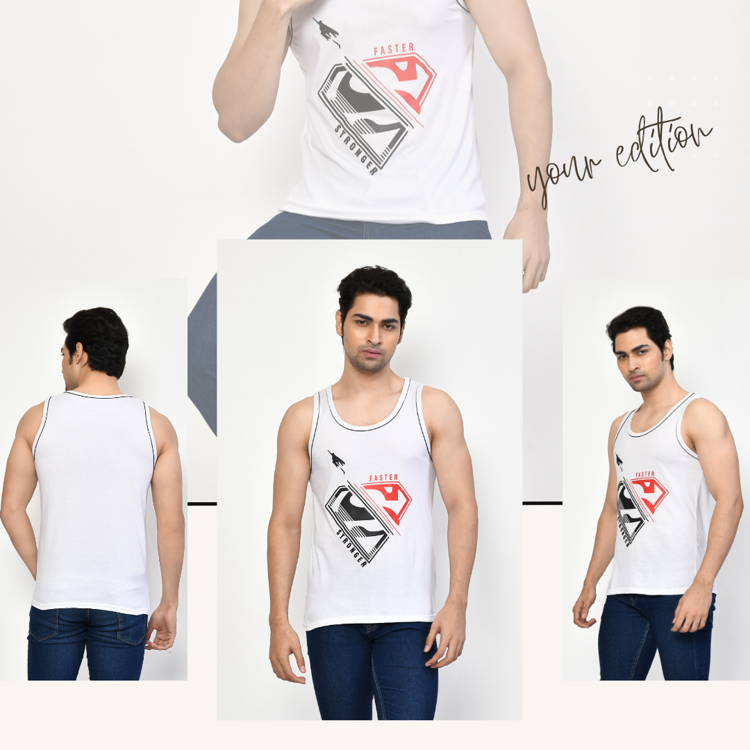 Buy Roy's Men's Casual Regular Fit Printed Cotton, Sleeveless and Round ...