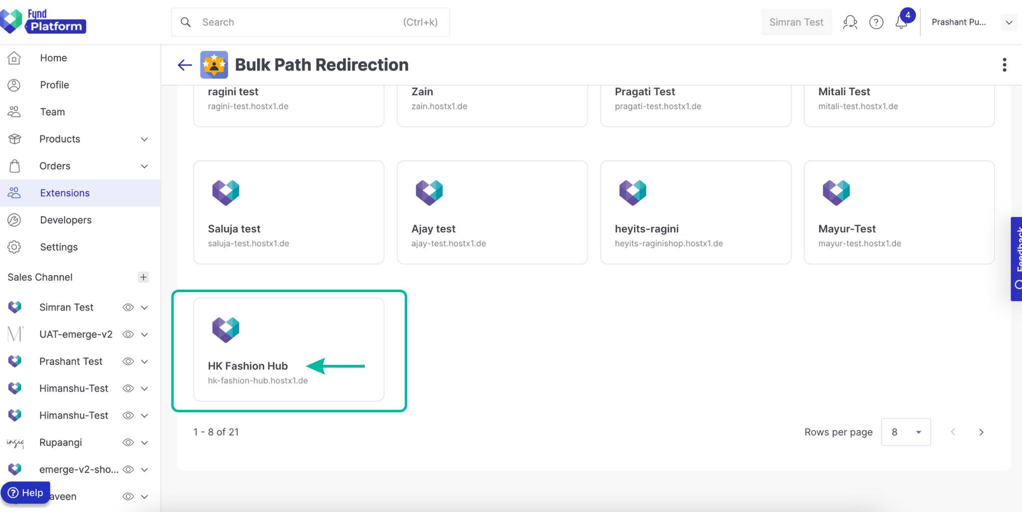 Using Bulk Path Redirect Extension | Fynd Platform Help Center
